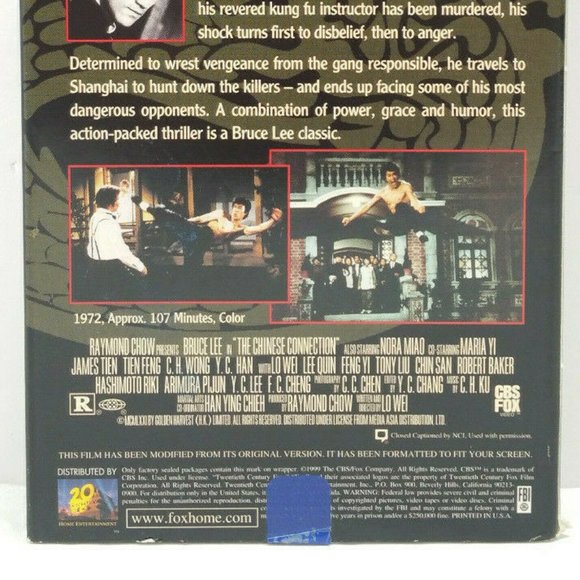 20th Century Studios | Media | The Chinese Connection Vhs 999 4928e1m ...